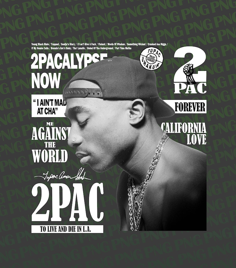 Tupac Shakur Png Listo para imprimir diseño imprimible - Etsy España