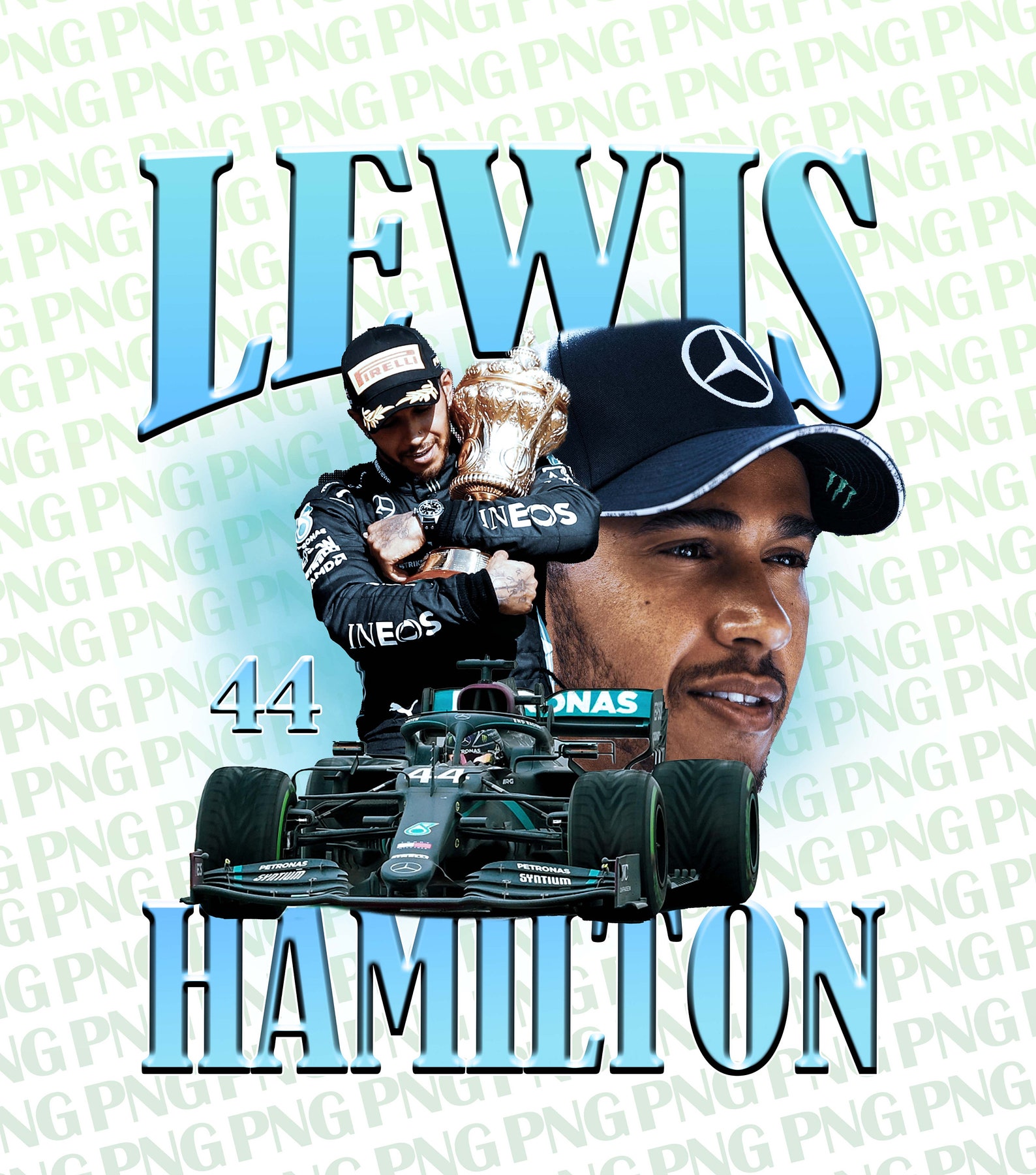 Lewis Hamilton PNG Formula 1 Racing Team Mercedes 90s Vintage X Bootleg ...