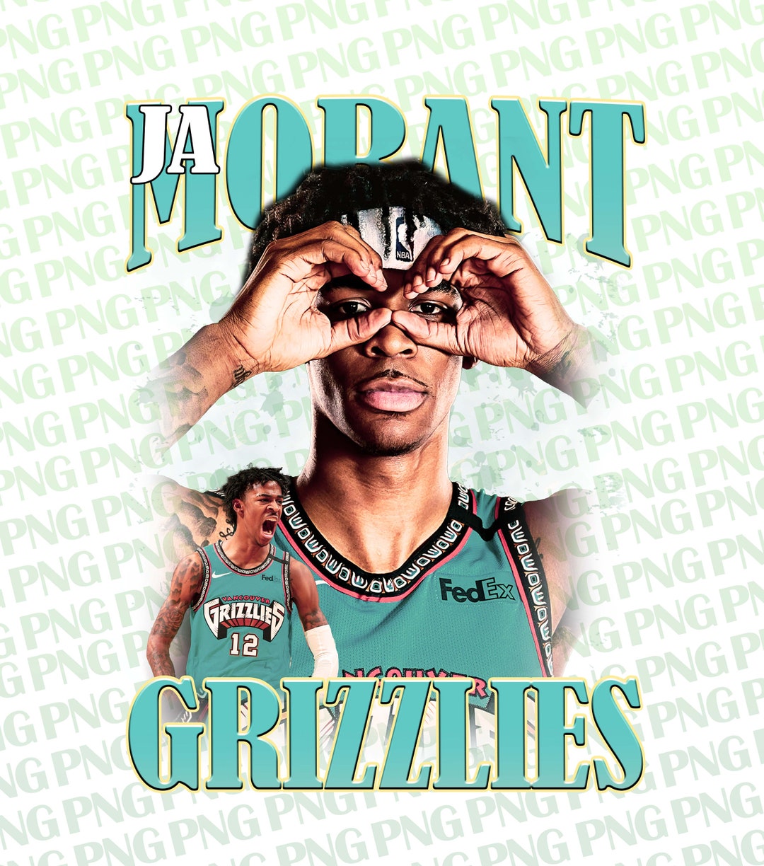 Ja Morant Png File , Tshirt Design , Bootleg Tee Design, Ready to Print ...