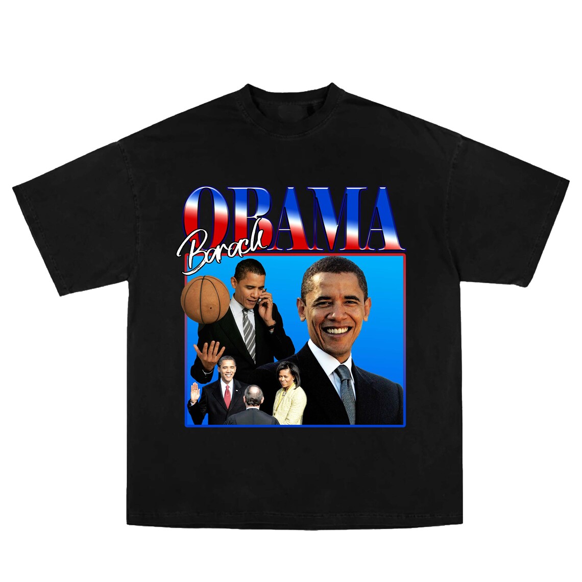 Barack Obama PNG Bootleg Tee Design, Ready to Print, 90s, Rapper, Rap ...