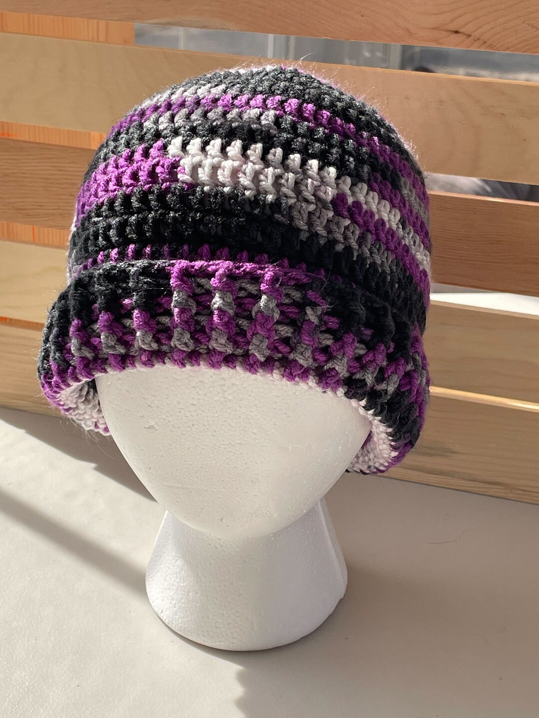 Asexual Ace Aro Aro/ace Shout Pride Beanie, LGBT Crochet Hat, Handmade ...