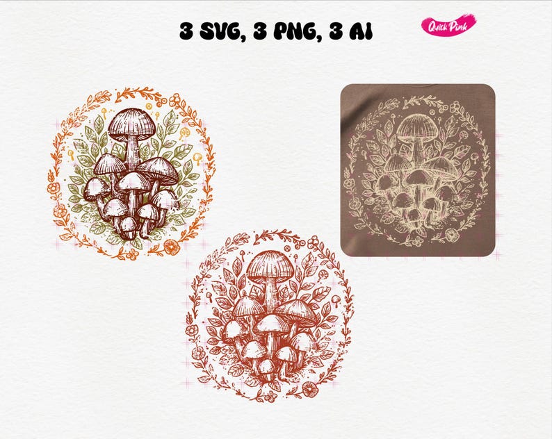 Vintage Autumn Mushrooms Svg, Png, Retro Fall Shirt Png, Line Art ...