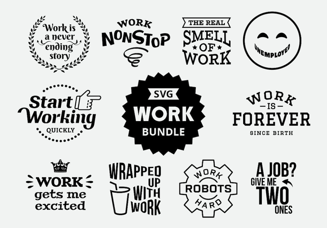 Funny Work Bundle SVG, Sarcastic Work Quote Bundle Svg, Work Humor ...