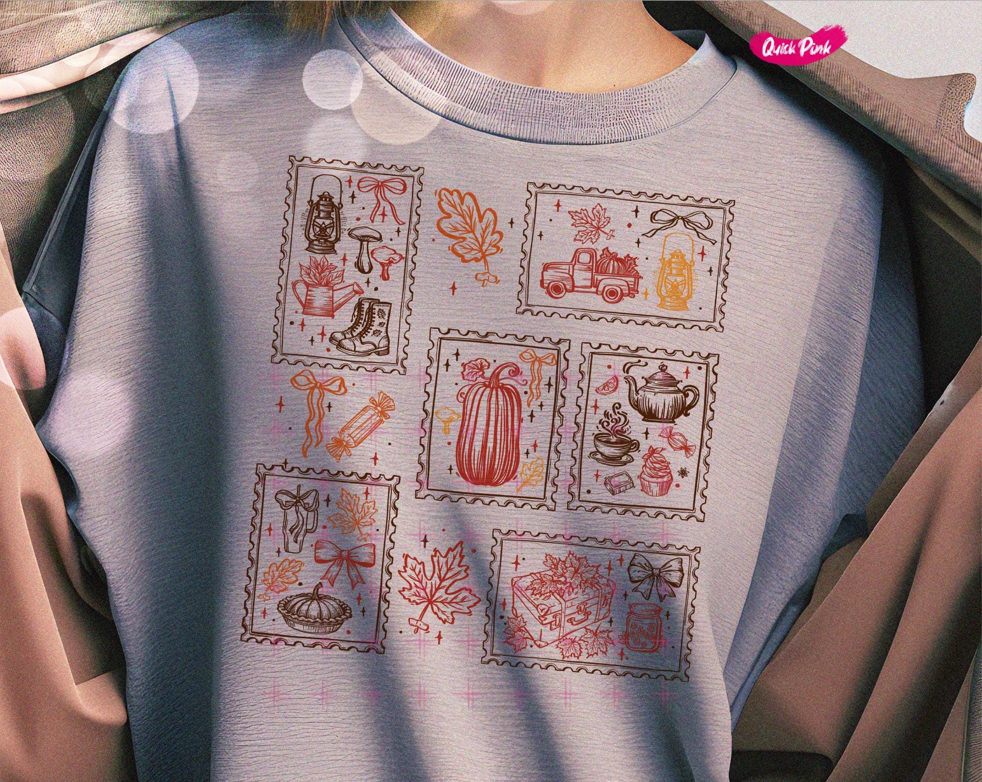 Fall Cozy Stamp Svg Png, Autumn Postage Stamp, Vintage Fall Sublimation ...