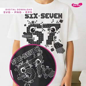 Steal a Brainrot Six Seven 67 Meme SVG PNG EPS, Black 67, Funny Viral ...