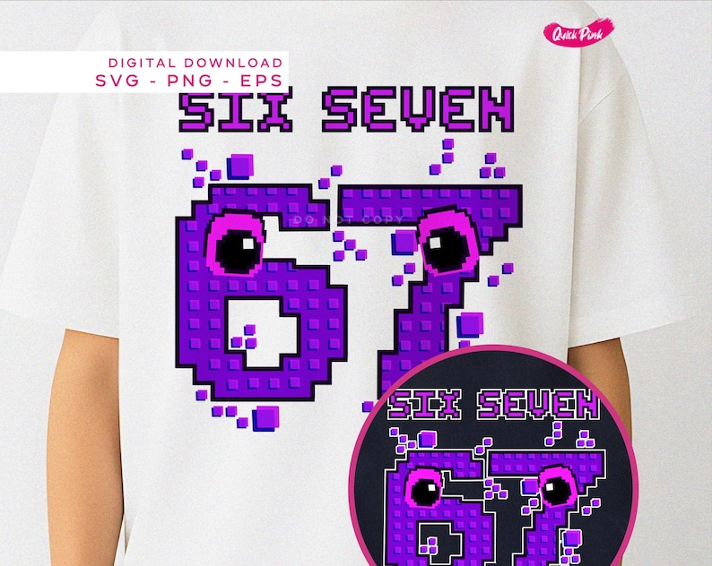 Steal a Brainrot Six Seven 67 Meme SVG PNG EPS, Galaxy 67, Funny Viral ...