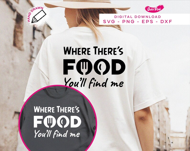 Where There's Food SVG, Sarcastic Quotes Svg, Food Svg, Food Pun Svg ...