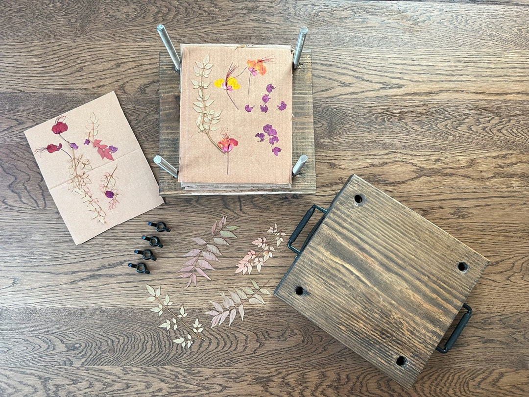 Handmade Wood Flower Press | Customizable Design & Finish | Dried ...