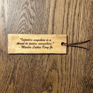 Handmade Wooden MLK Bookmark 3D Design- Side Profile With Quote on Back ...