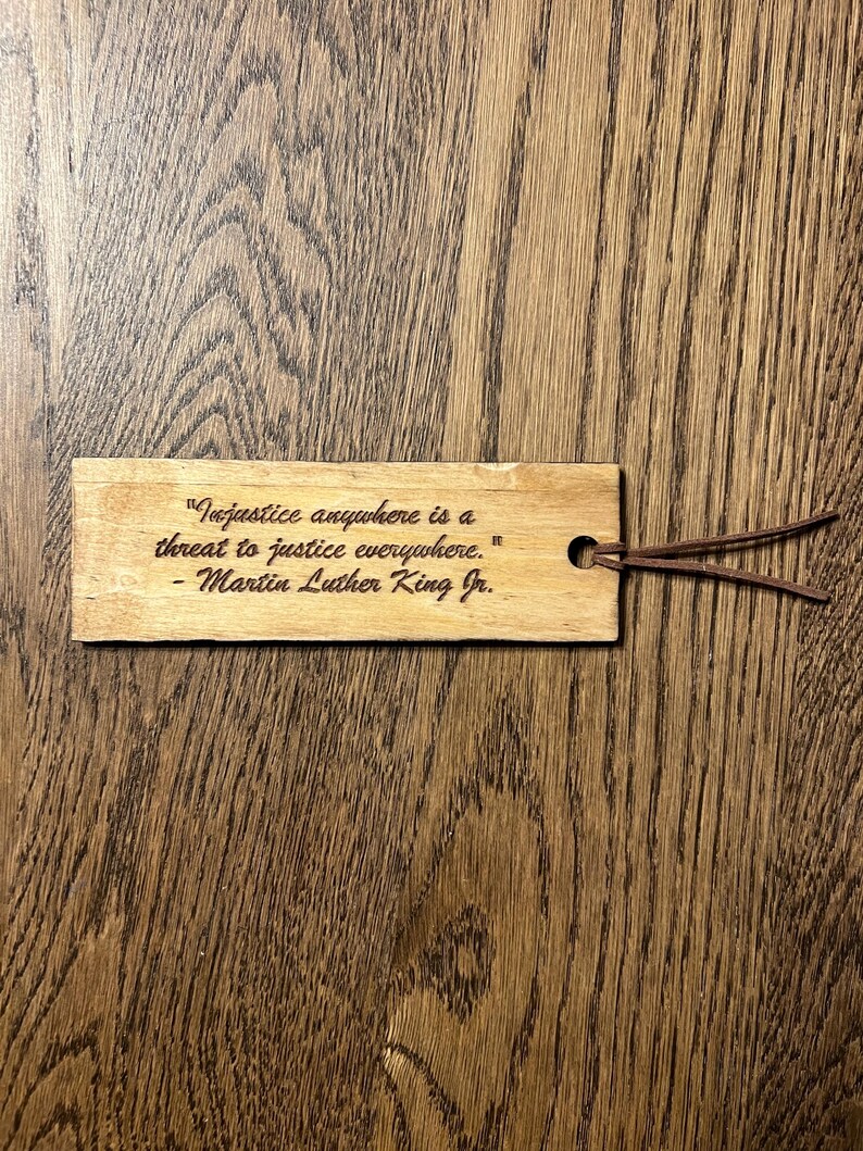Handmade Wooden MLK Bookmark 3D Design- Side Profile With Quote on Back ...