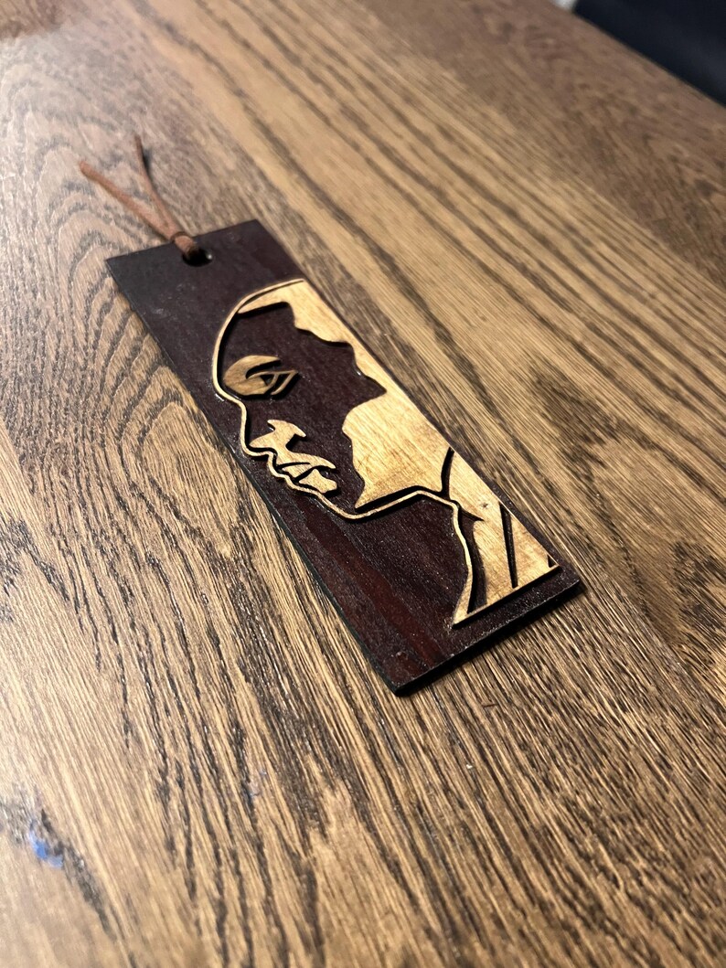 Handmade Wooden MLK Bookmark 3D Design- Side Profile With Quote on Back ...