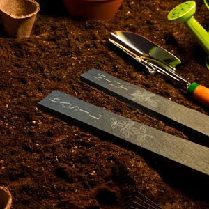 Engraved Slate Plant Markers – 6" Tall, Custom & Pre-labeled Garden ...