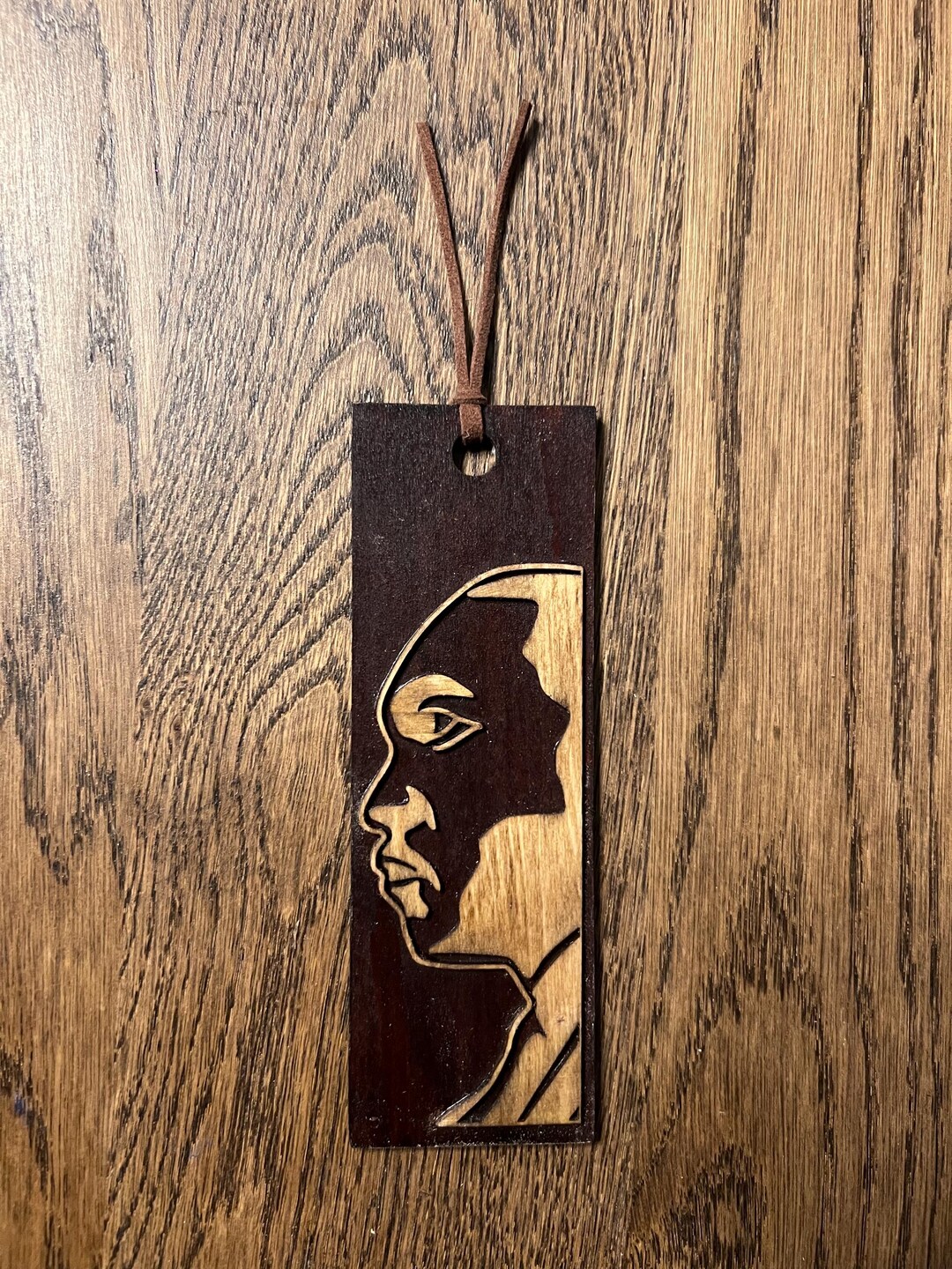 Handmade Wooden MLK Bookmark 3D Design- Side Profile With Quote on Back ...