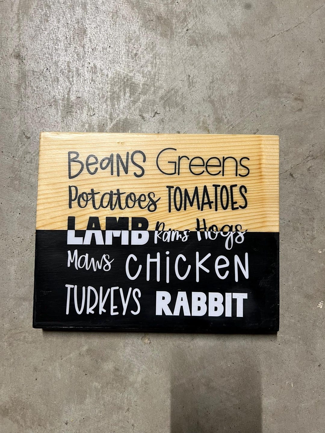 Thanksgiving Anthem Wall Sign | "beans Greens Potatoes Tomatoes" Modern ...