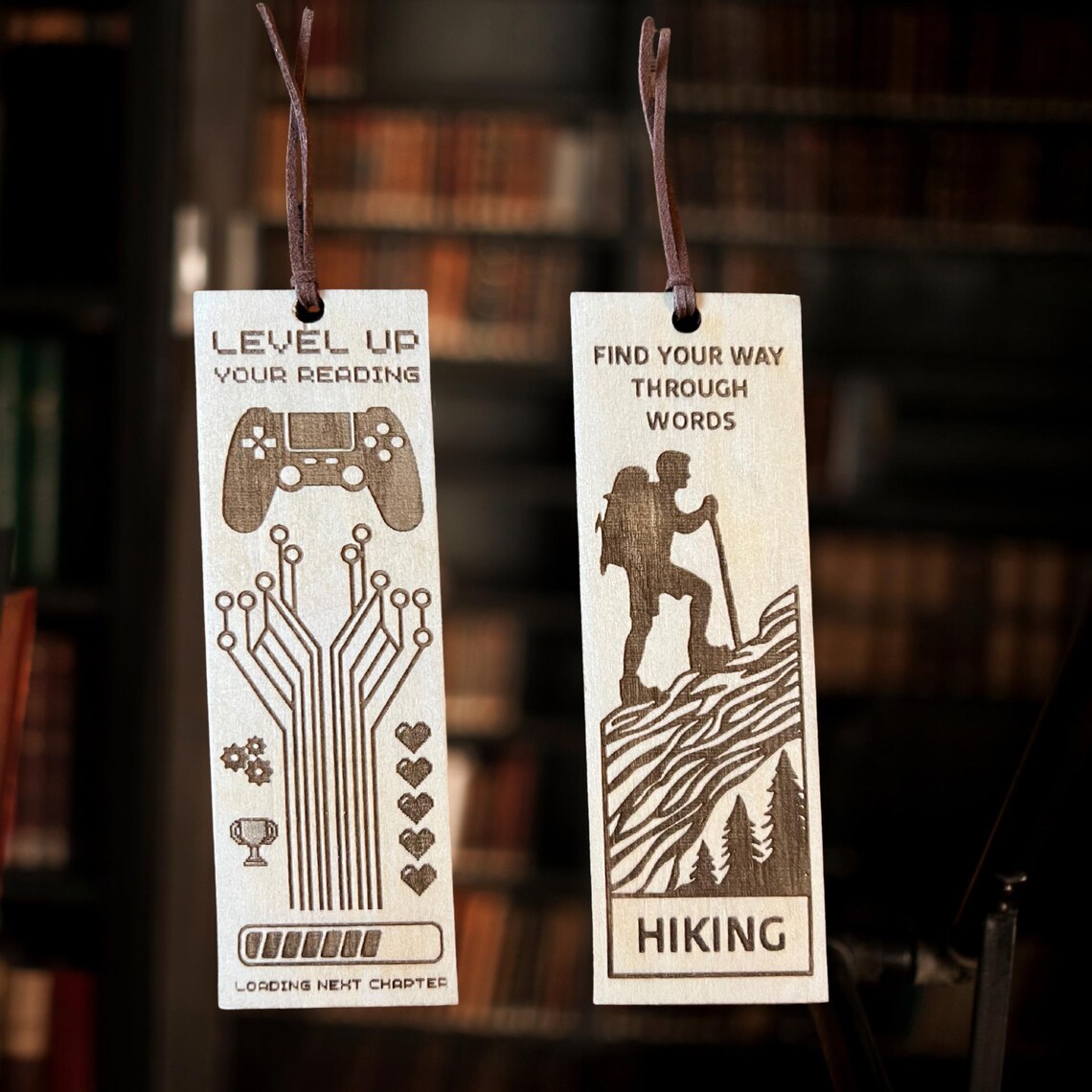 Handmade Wooden Bookmark for Gamers - "level up Your Reading" Engraved ...