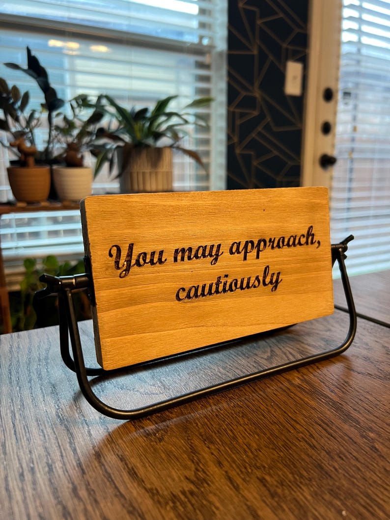 Funny Office Desk Flip Sign you May Approach / leave Me Alone Wood ...