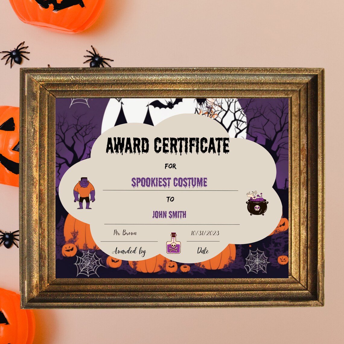 Spooktacular Halloween Certificate Bundle | Editable Halloween Costume ...