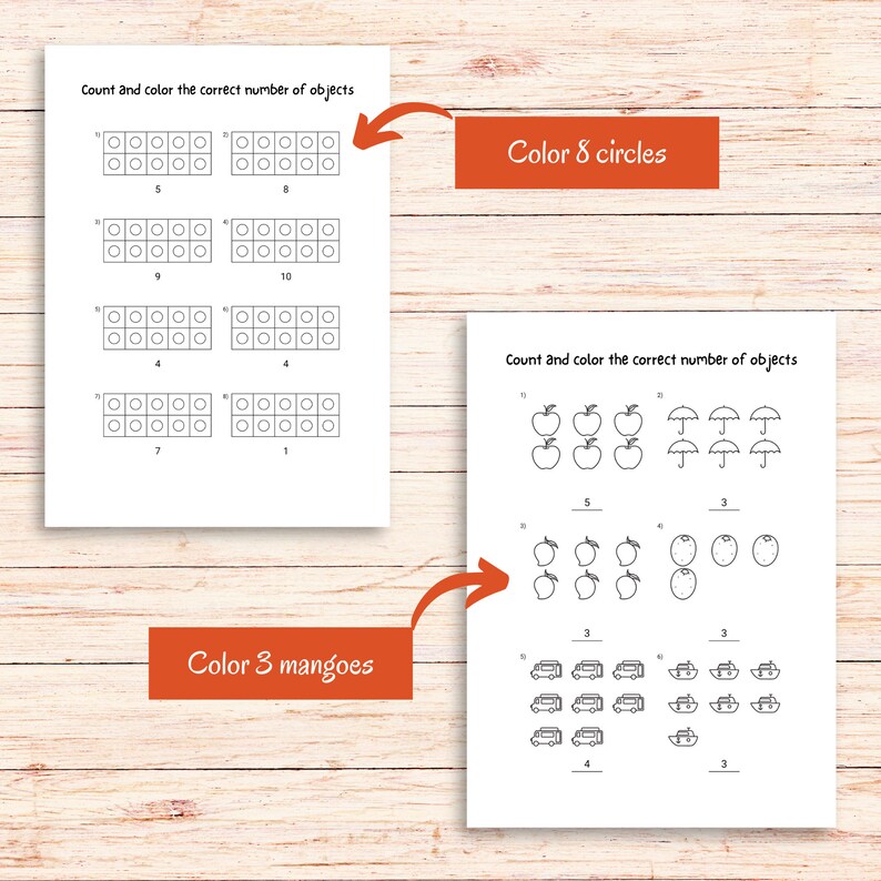 Counting Worksheets Mega Bundle, 150 Worksheets, for Kids, Preschool ...