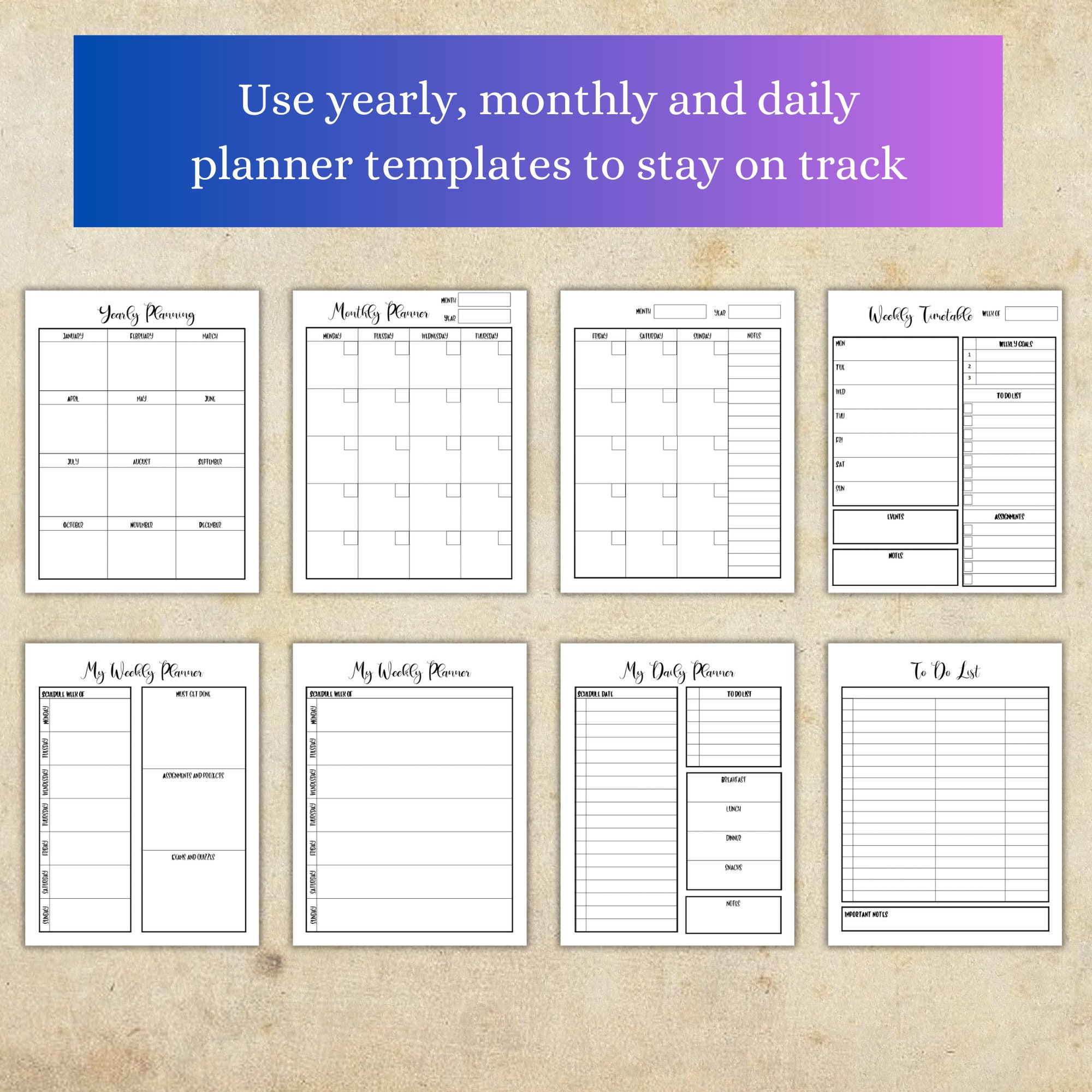 2023-2024 Student Planner Bundle Digital Download Academic - Etsy
