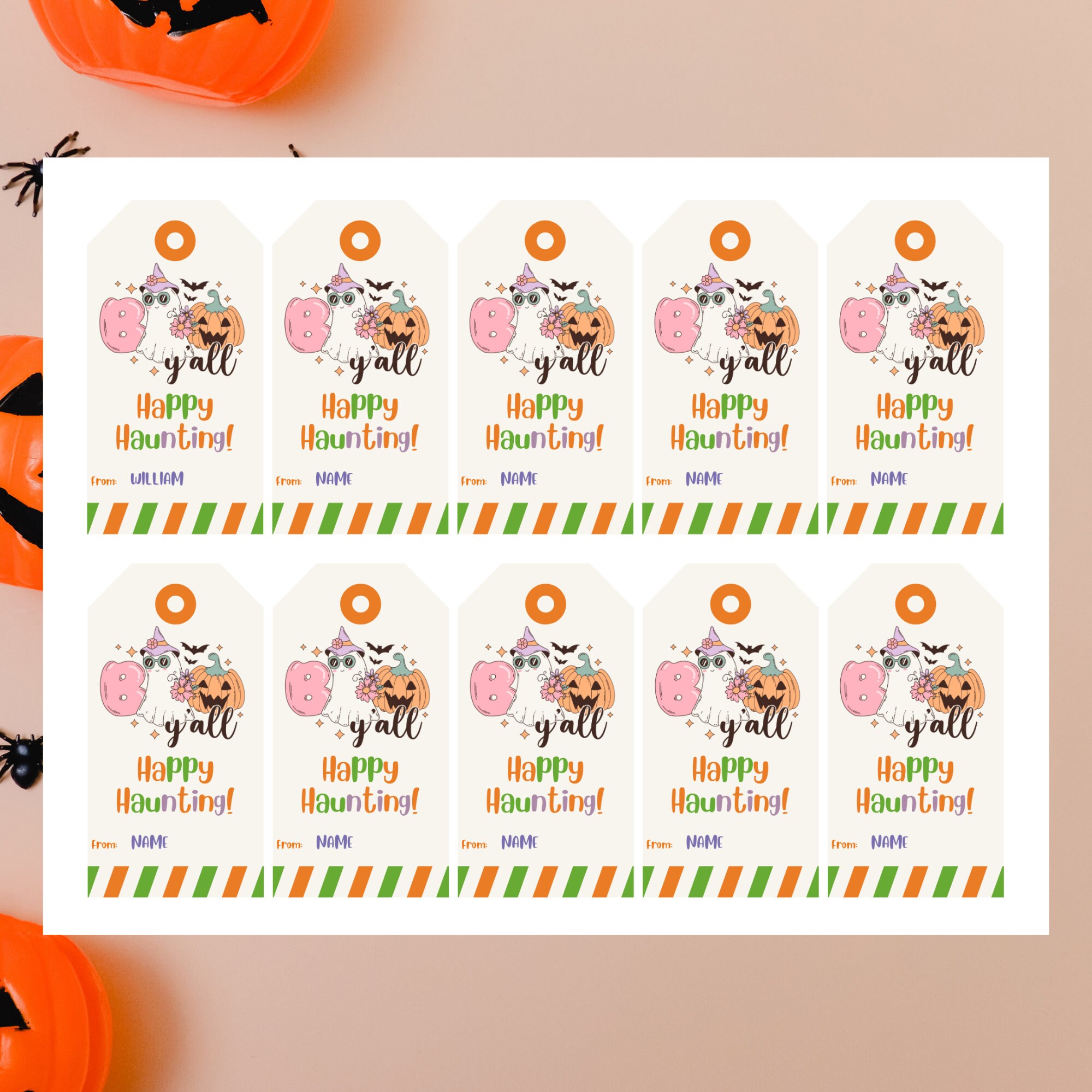 Editable Halloween Gift Tag Printable DIY Halloween Treat Bag Favor ...