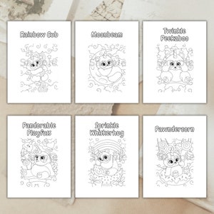 30 Pandacorn Coloring Page Book, for Kids and Adults, Instant Download ...