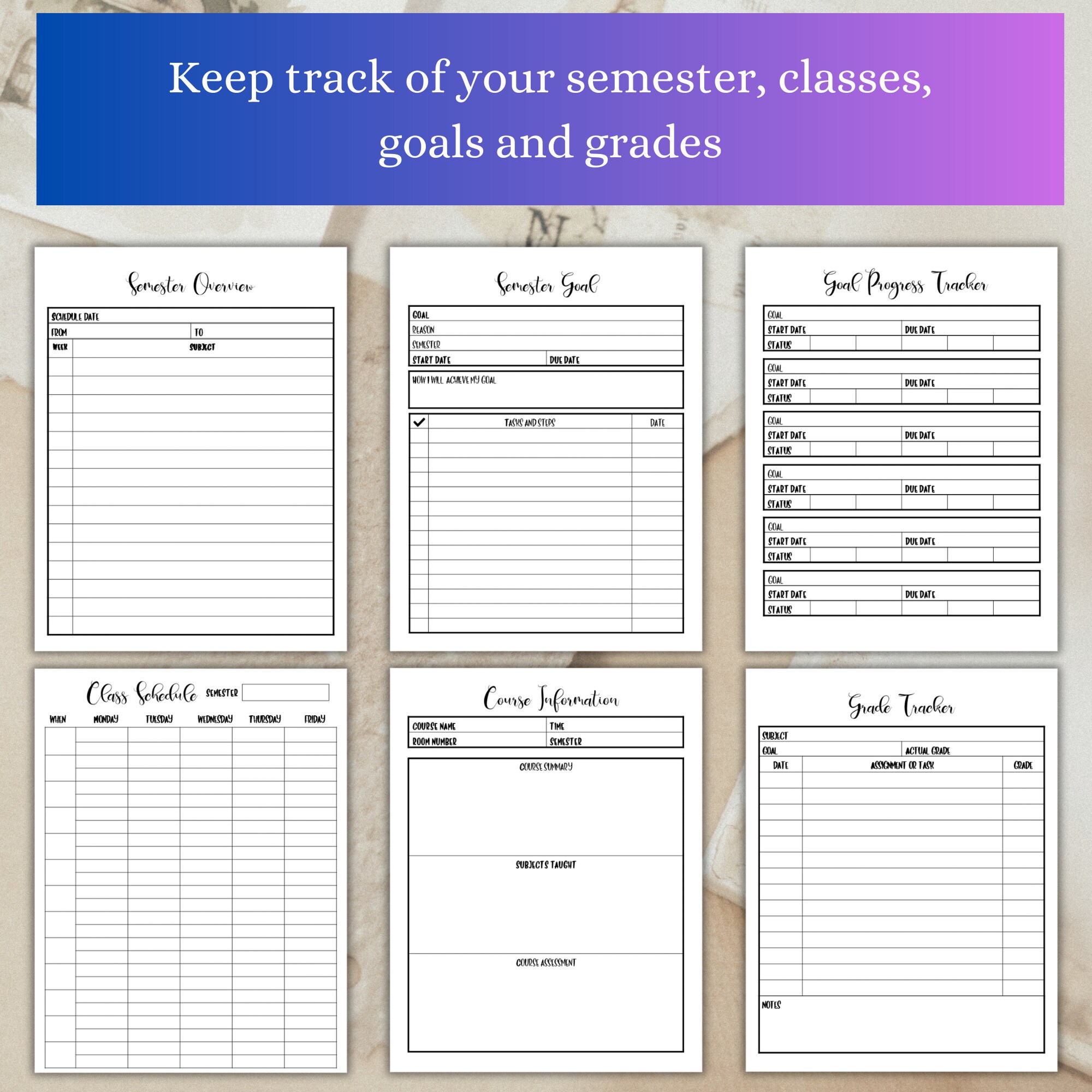 2023-2024 Student Planner Bundle Digital Download Academic - Etsy