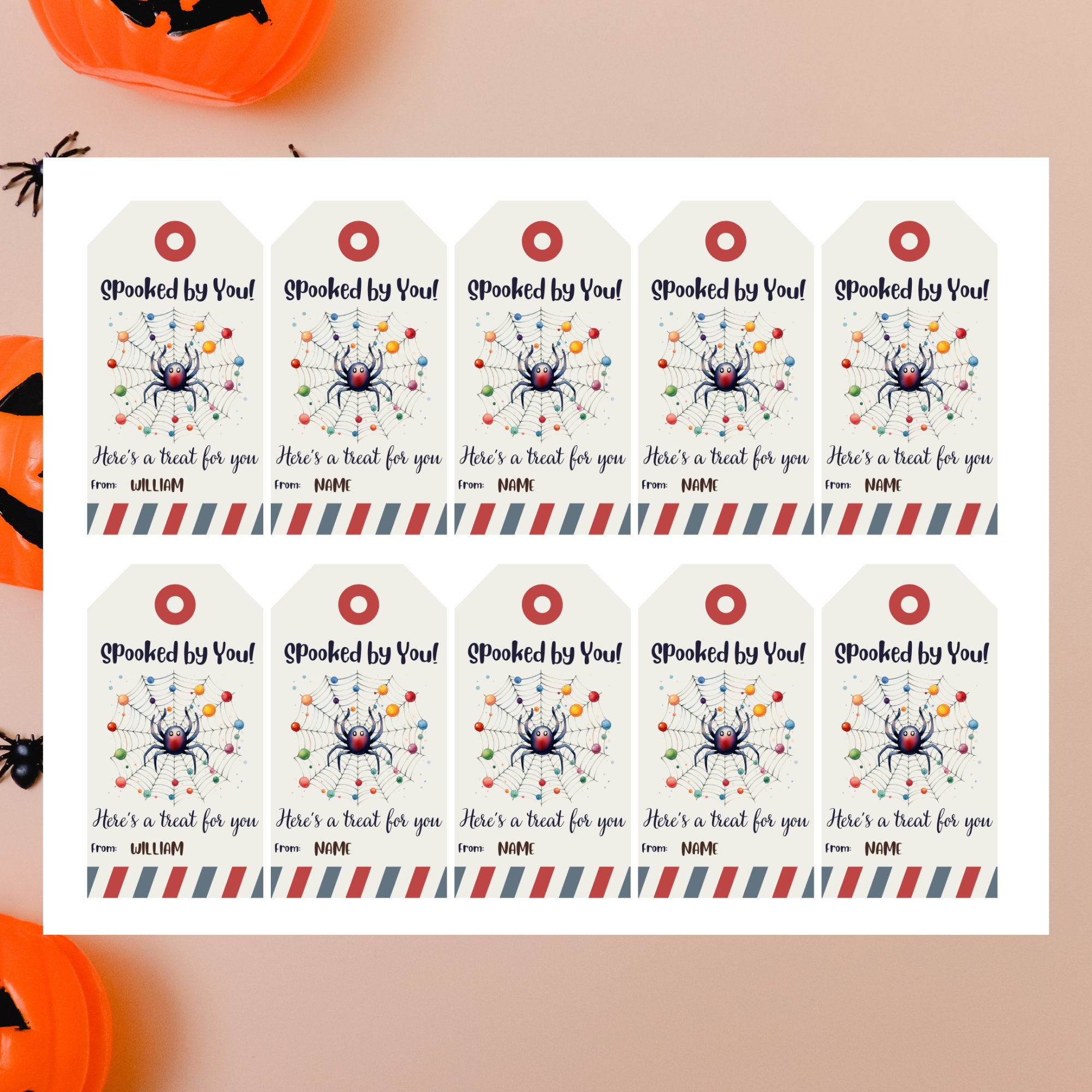 Editable Halloween Gift Tag Printable DIY Halloween Treat Bag Favor ...
