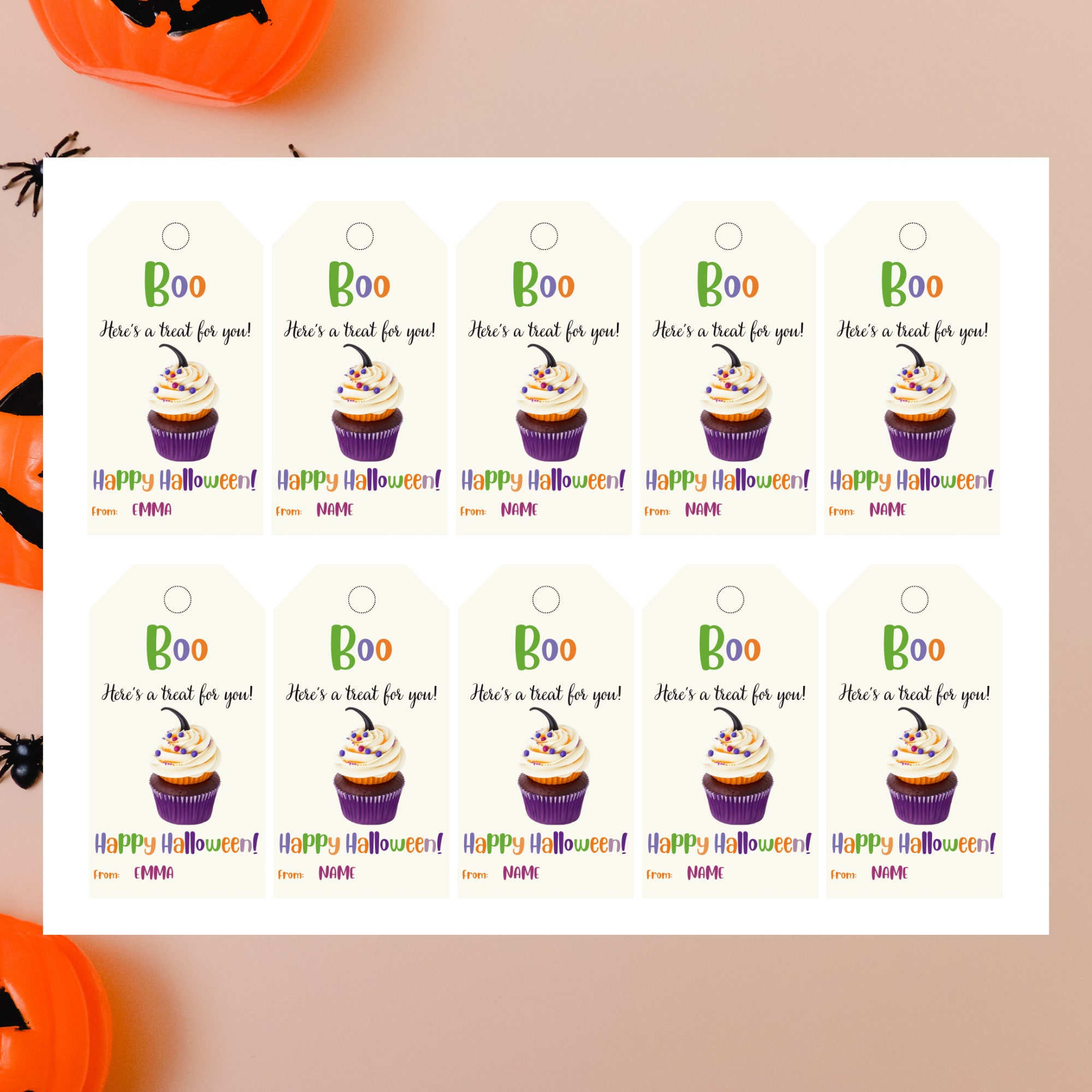 Editable Halloween Gift Tag Printable DIY Halloween Treat Bag Favor ...