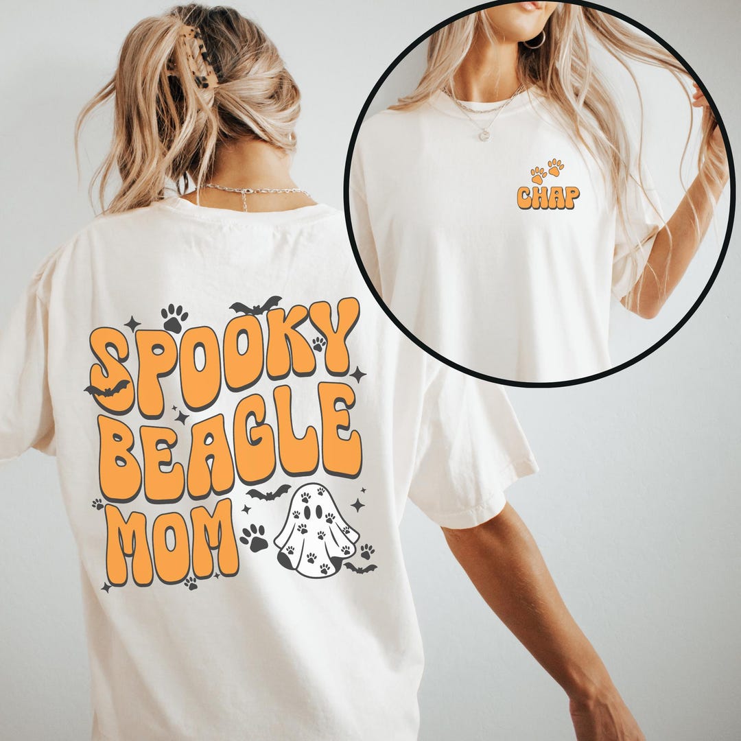 Spooky Halloween Beagle Shirt, Personalized Dog Name, Comfort Colors ...