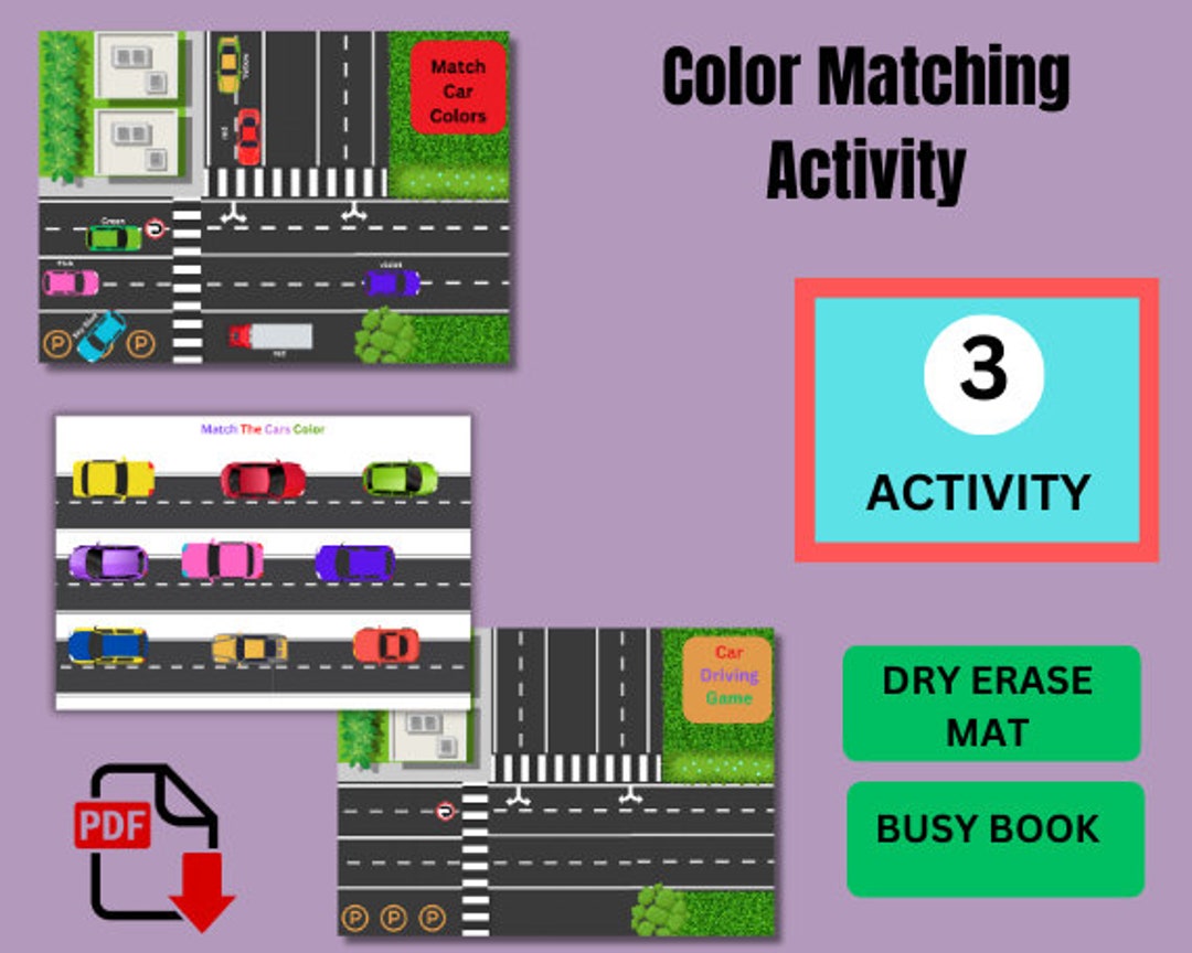 Car Themed Busy Book Learning Colors Colors Printable Quiet - Etsy