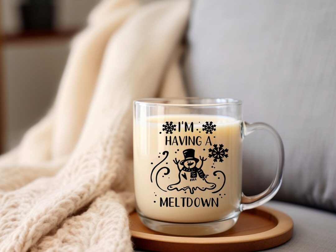 Melting Snowman Winter Glass Coffee Mug // Hot Chocolate // Hot Tea ...