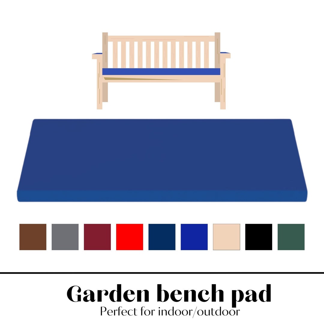 Outdoor Garden Bench Seat Pad Foam Cushions 2 3 4 Seater for Patio ...