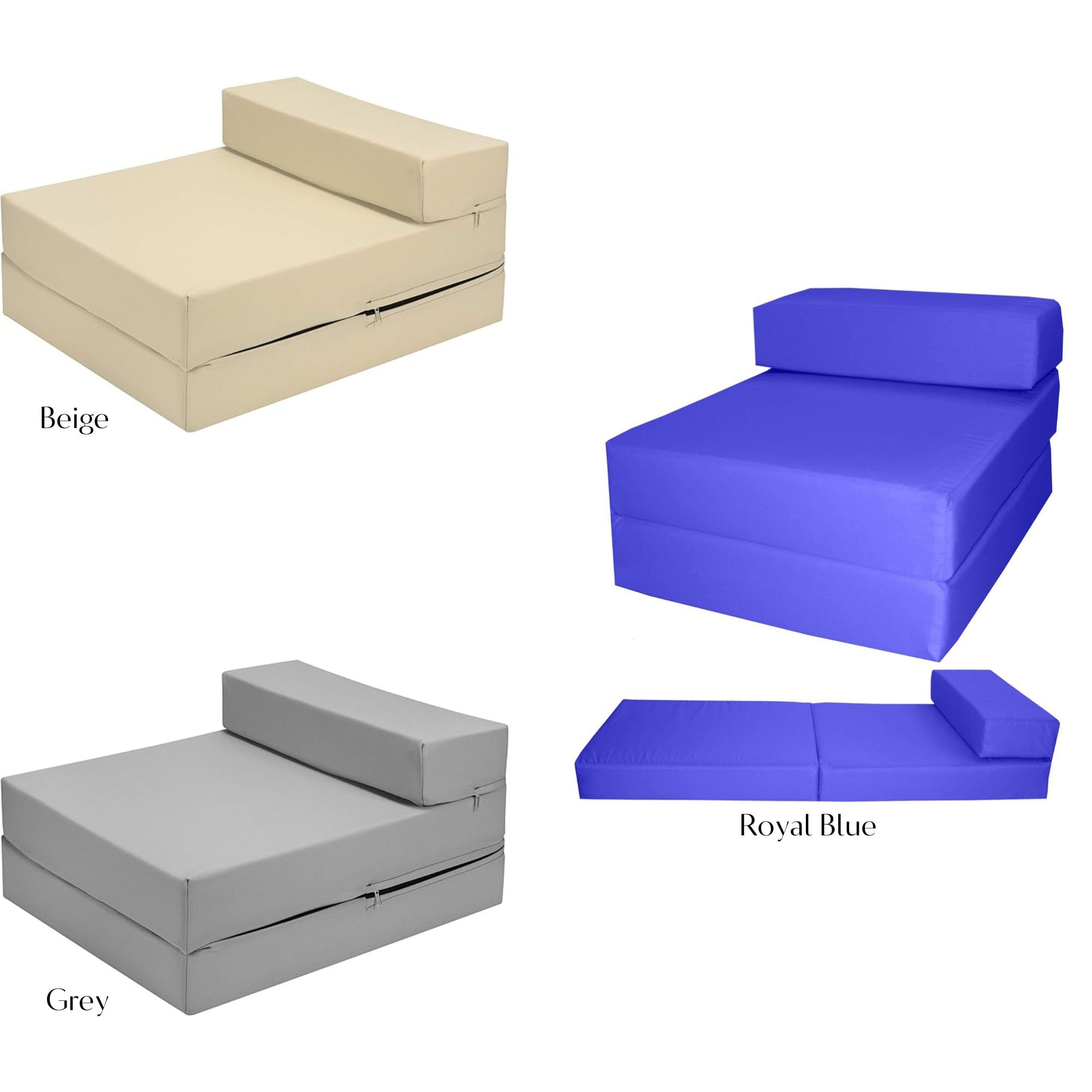 Z Bed Single Futon Folding Chair Bed, Water Resistant Polyester Comfy ...