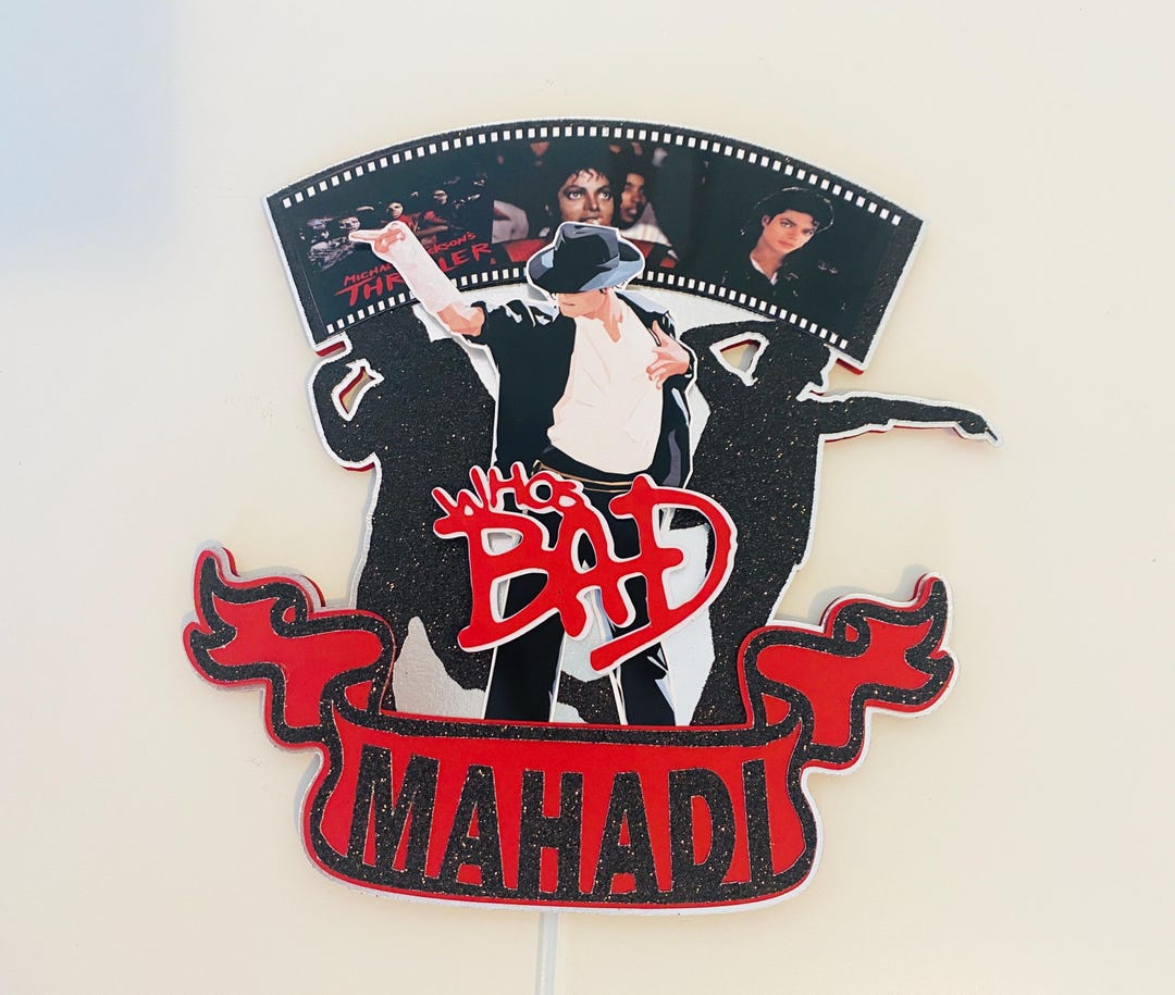 Michael Jackson Cake Topper, Who's Bad Cake Topper, King of Pop Cake ...