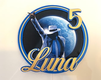 Birthday Party Cake Topper, Michael Jackson Party, Personalized Cake ...