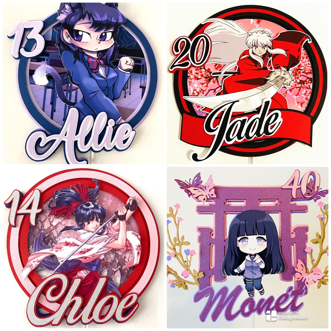 Custom Anime Cake Topper: Personalized Birthday Party Decor - Etsy