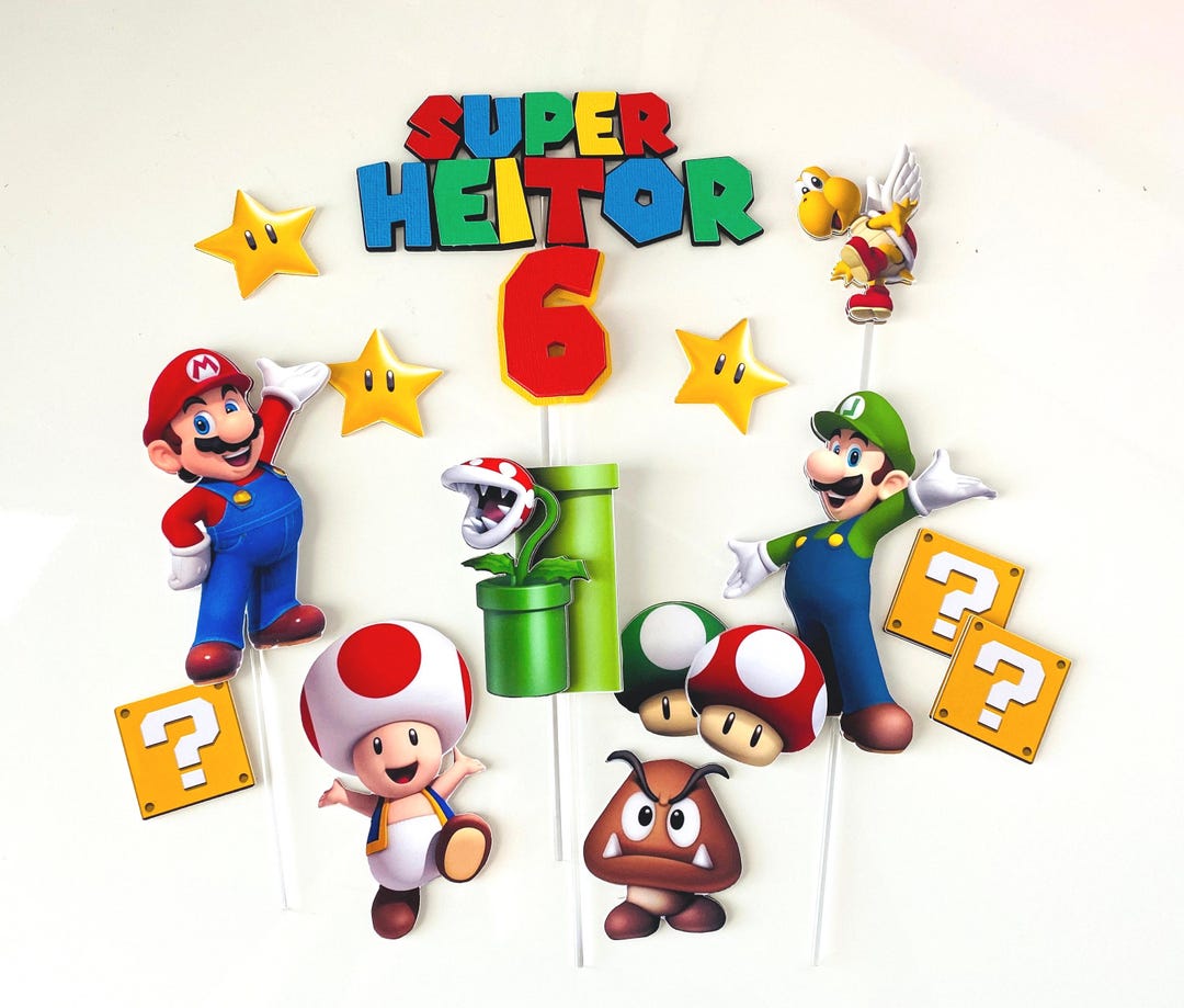 Custom Mario Birthday Cake Topper: Personalized Party Decor - Etsy
