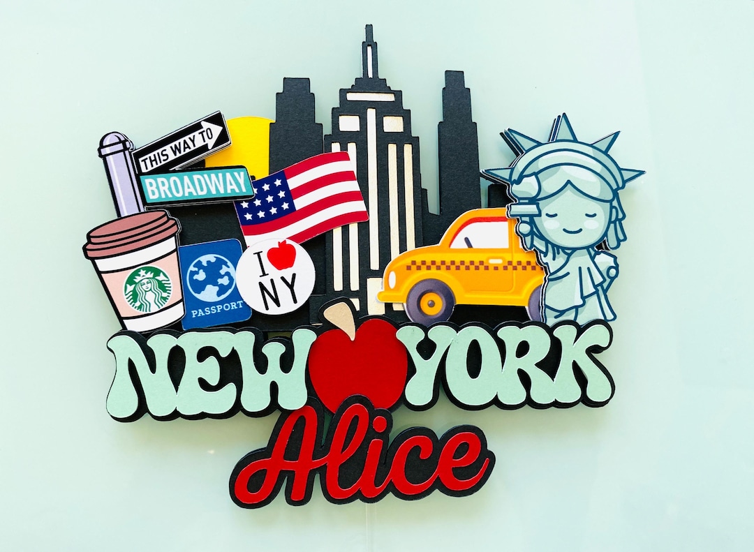 New York Theme Cake Topper: Personalized Birthday Party Decor - Etsy