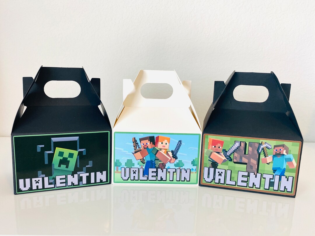 10 Small Minecraft Inspired Favors Boxes, Minecraft Birthday Party ...