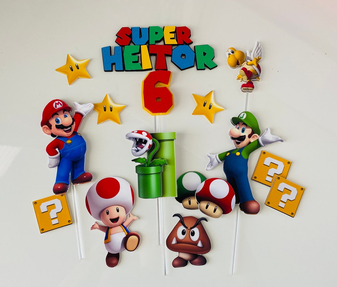Mario Cake Topper, Mario Party Topper, Mario Birthday Party, Custom ...
