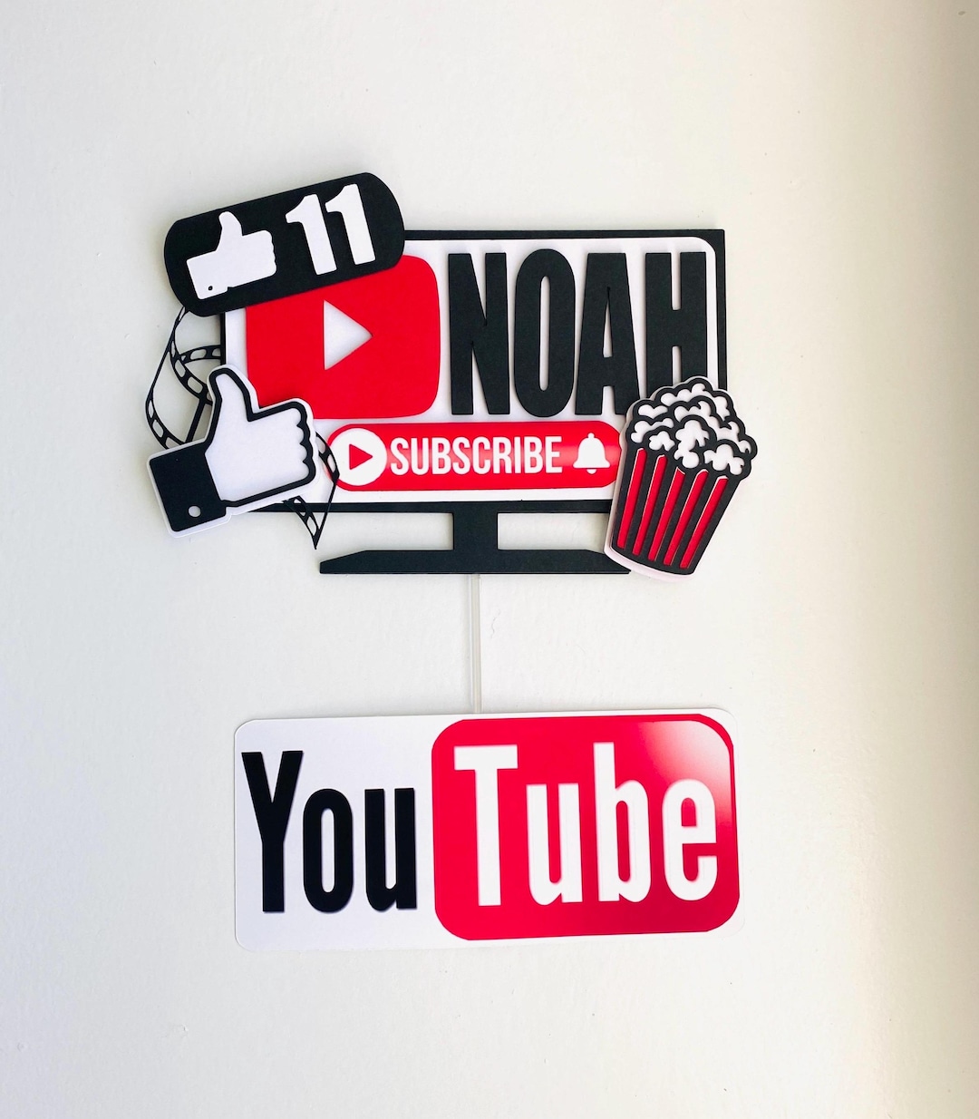 Youtube Cake Topper, Social Media Birthday Theme, Youtube Cupcake ...