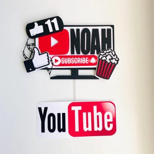 Youtube Cake Topper, Social Media Birthday Theme, Youtube Cupcake ...