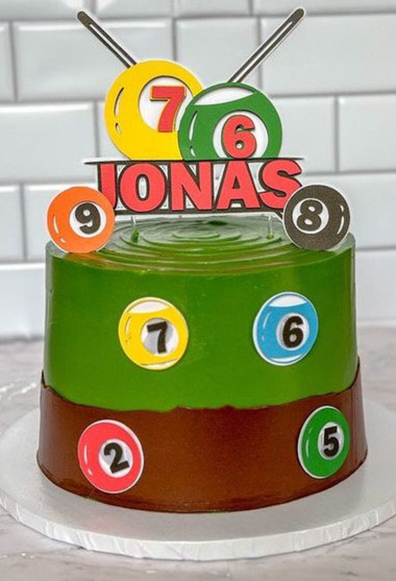 Snooker Cake Topper, Billiards Cake Topper, Custom Snooker Cake Topper ...