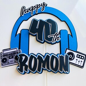 DJ Cake Topper: Hip Hop Birthday Party Decorations, Cupcake Toppers - Etsy