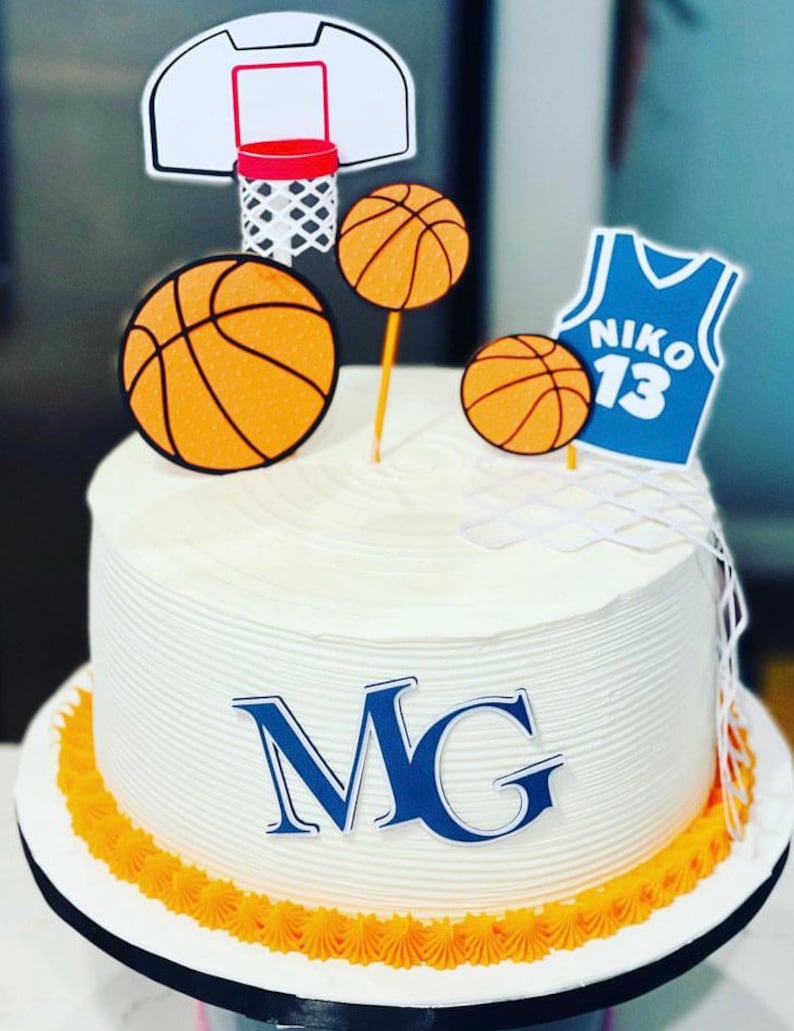 Basketball Cake Topper, Basketball Birthday Party, Custom Basketball ...