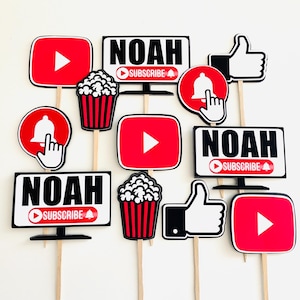Youtube Cake Topper, Social Media Birthday Theme, Youtube Cupcake ...