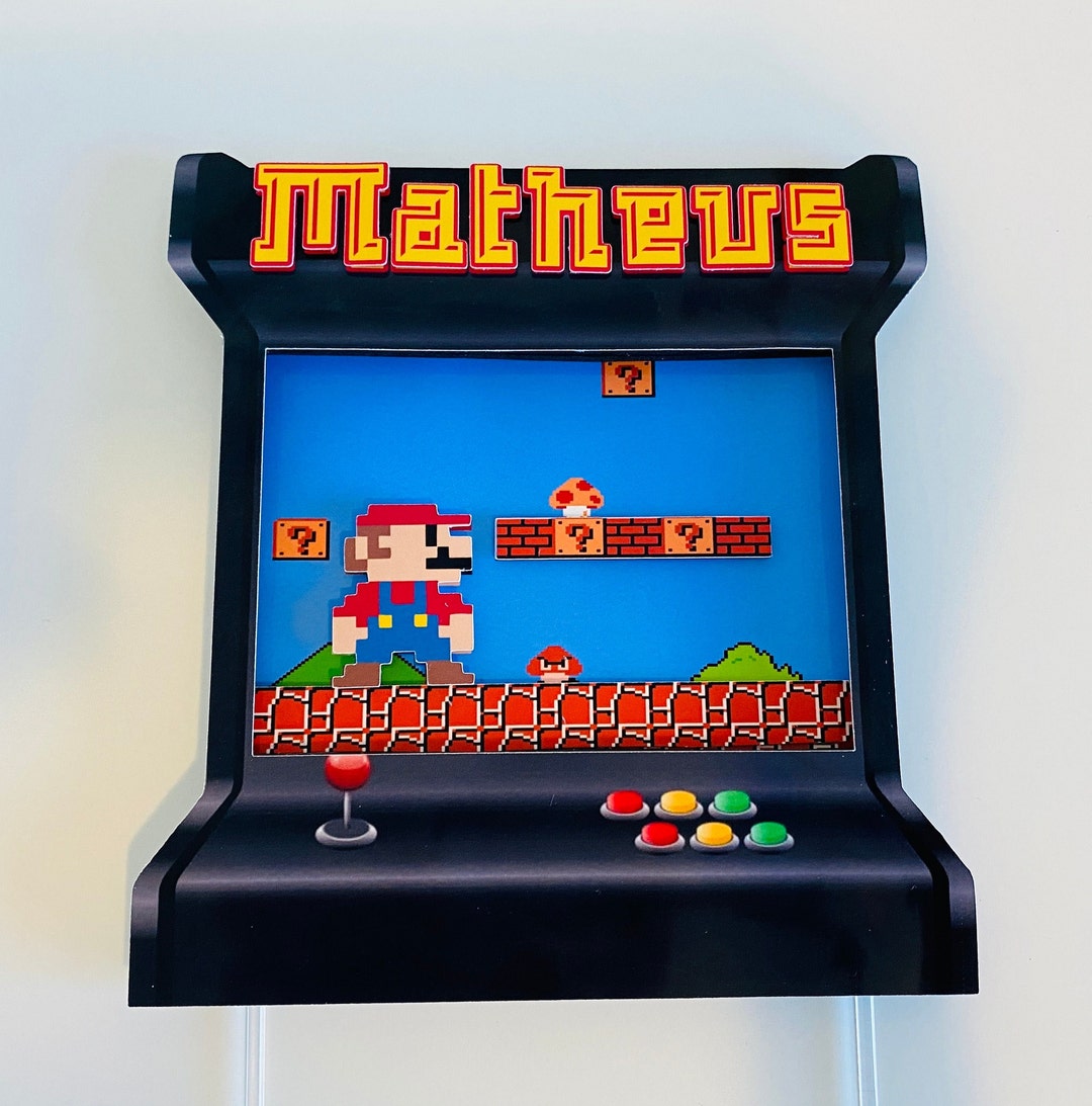 Gamer Cake Topper, Arcade Cake Topper, Arcade Birthday, Gamers Birthday ...