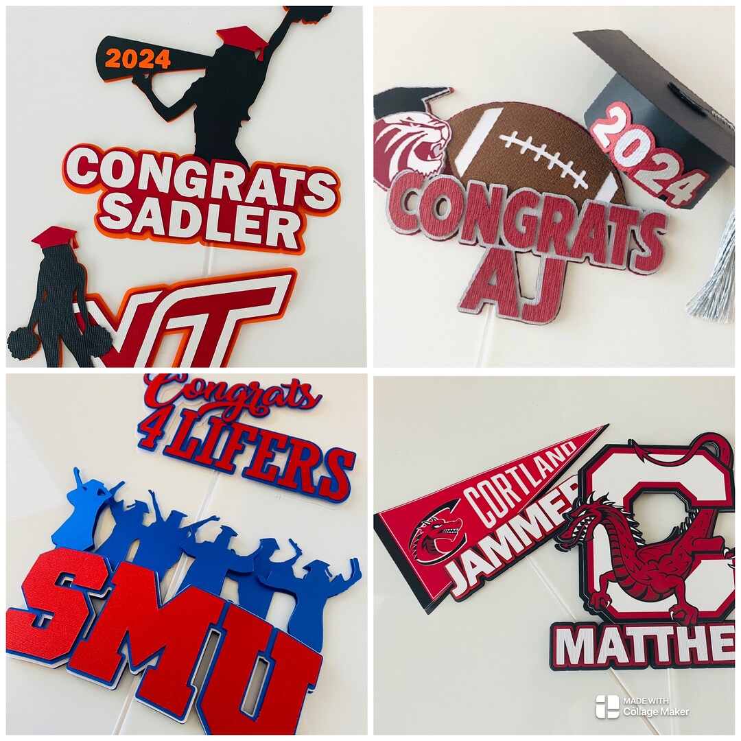 Personalized Graduation Cake Topper: Custom School Design - Etsy