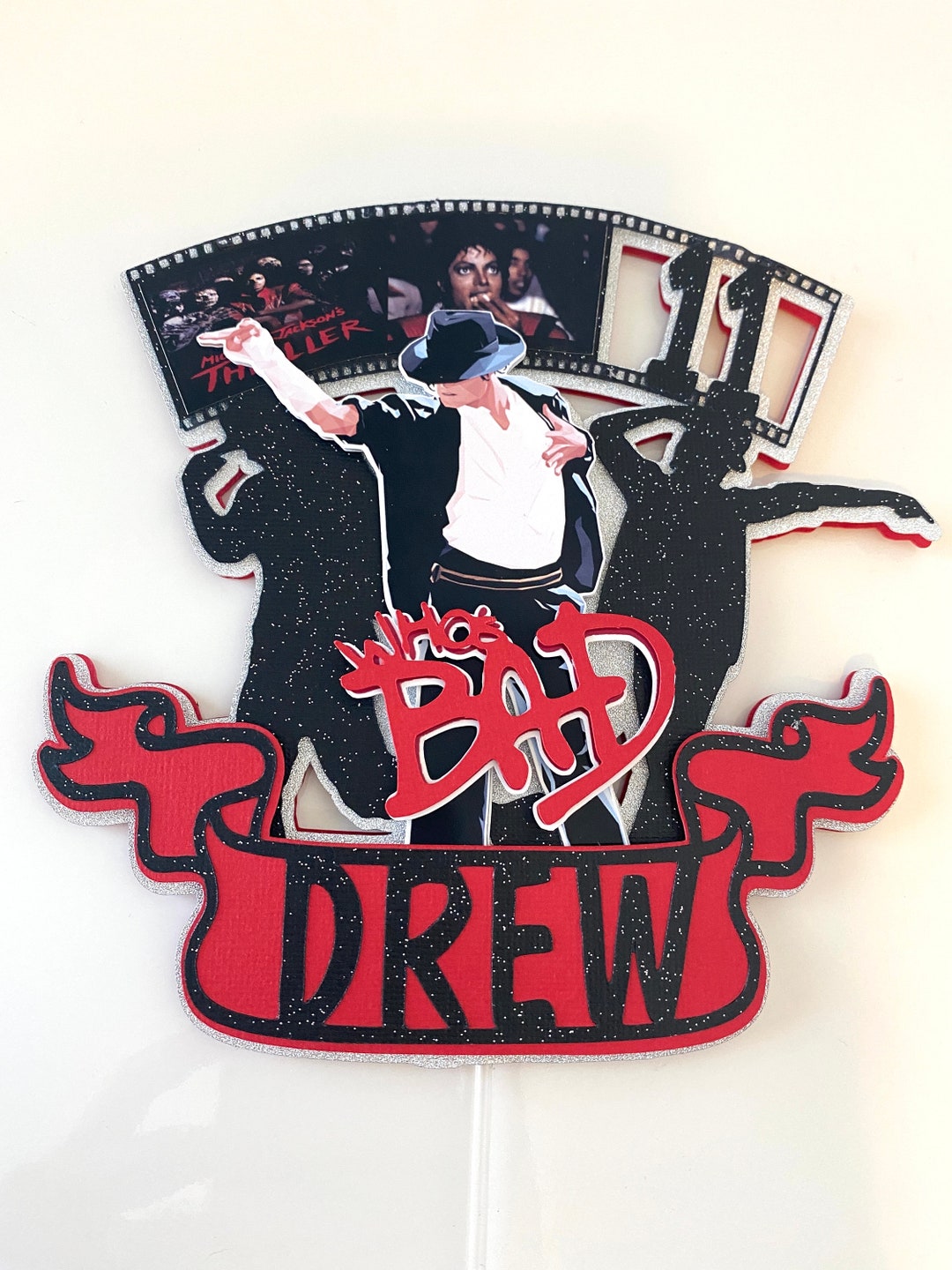 Michael Jackson Cake Topper, Who's Bad Cake Topper, King of Pop Cake ...
