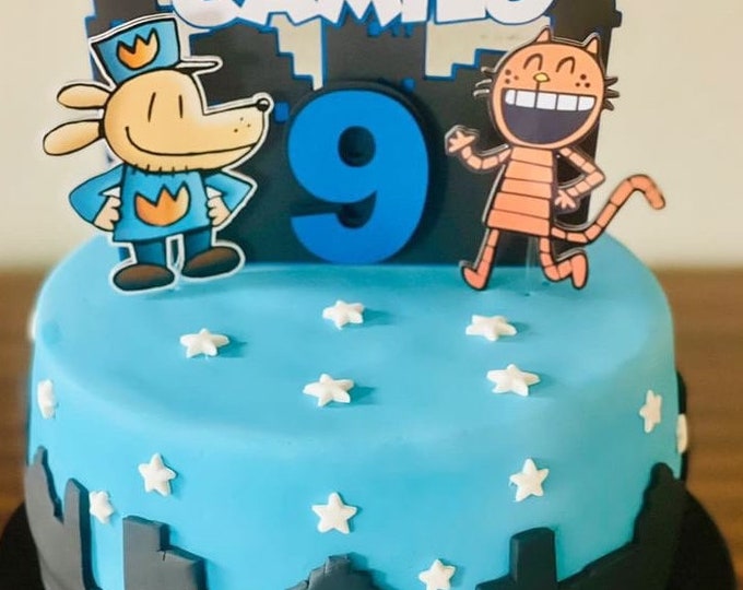 Dog Man Birthday Theme / Dogman / Cake Topper - Etsy